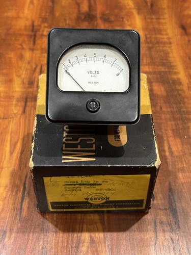 Weston Instruments Model 476 Square Bake 0-8 Volt AC Panel Meter ...