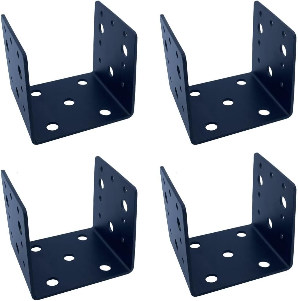 4 PCS Heavy Duty Steel Half Post Base Fit 4x4 Post Anchor Connector ...