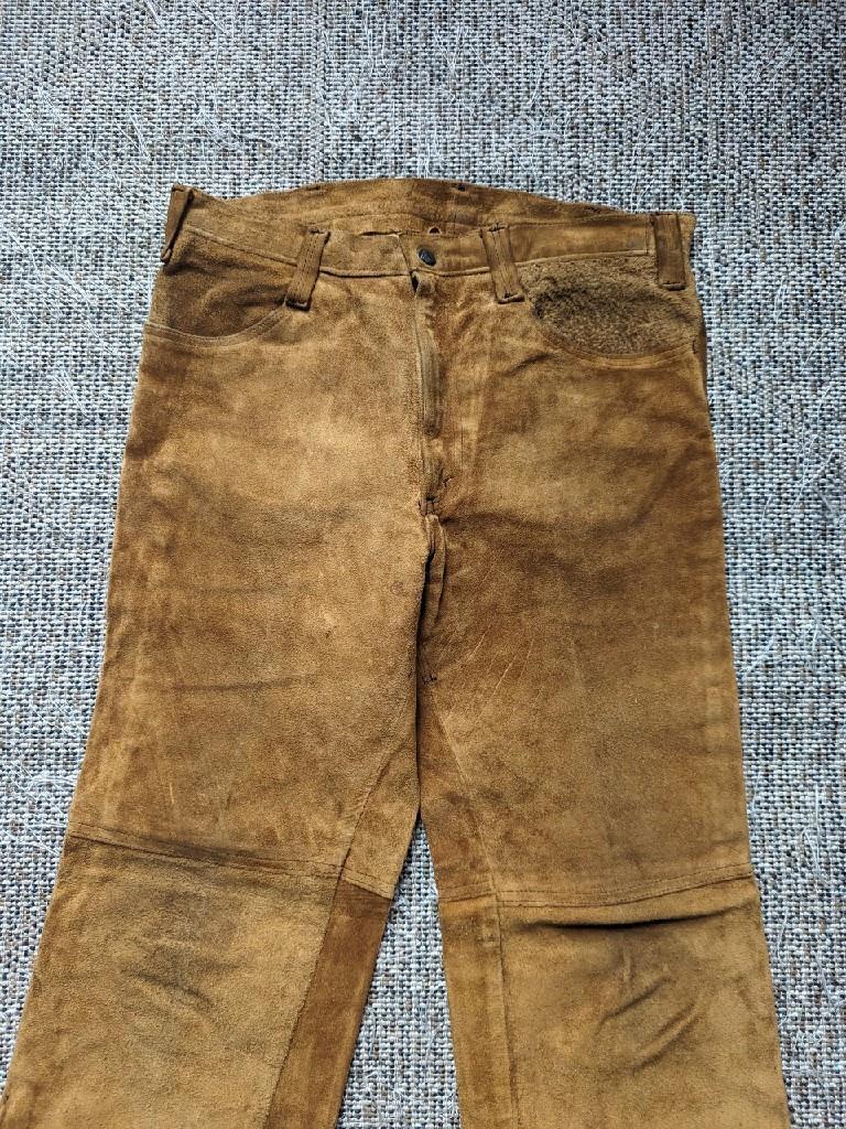 vintage LEVIS cowhide BIG E suede pants 32x30 leather vintage LEVIS cowhide BIG E suede pants 32x30 leather