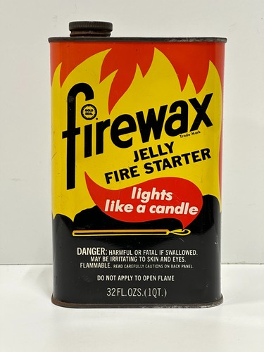 Vintage Advertising Gold Seal Fire wax Jelly Fire Starter Empty Quart ...