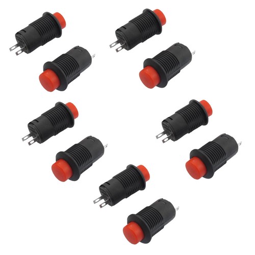 10pcs SPST NO Red Round Cap Push Button Switch AC 250V/1.5A 125V/3A ATF ...