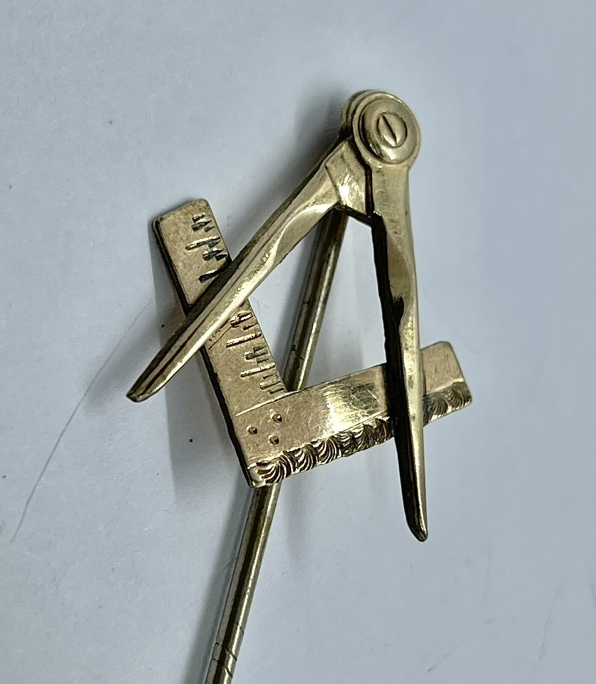 Antique Victorian Large Masonic Compass Rolled Gold Stick Pin | eBay