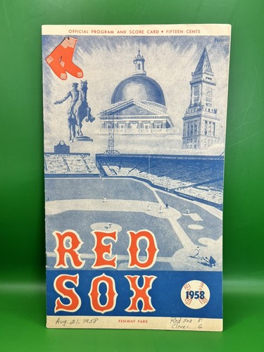 Boston Red Sox 1958 Program and Scorecard - near mint - 5 7/8" x 10 1/8 ...