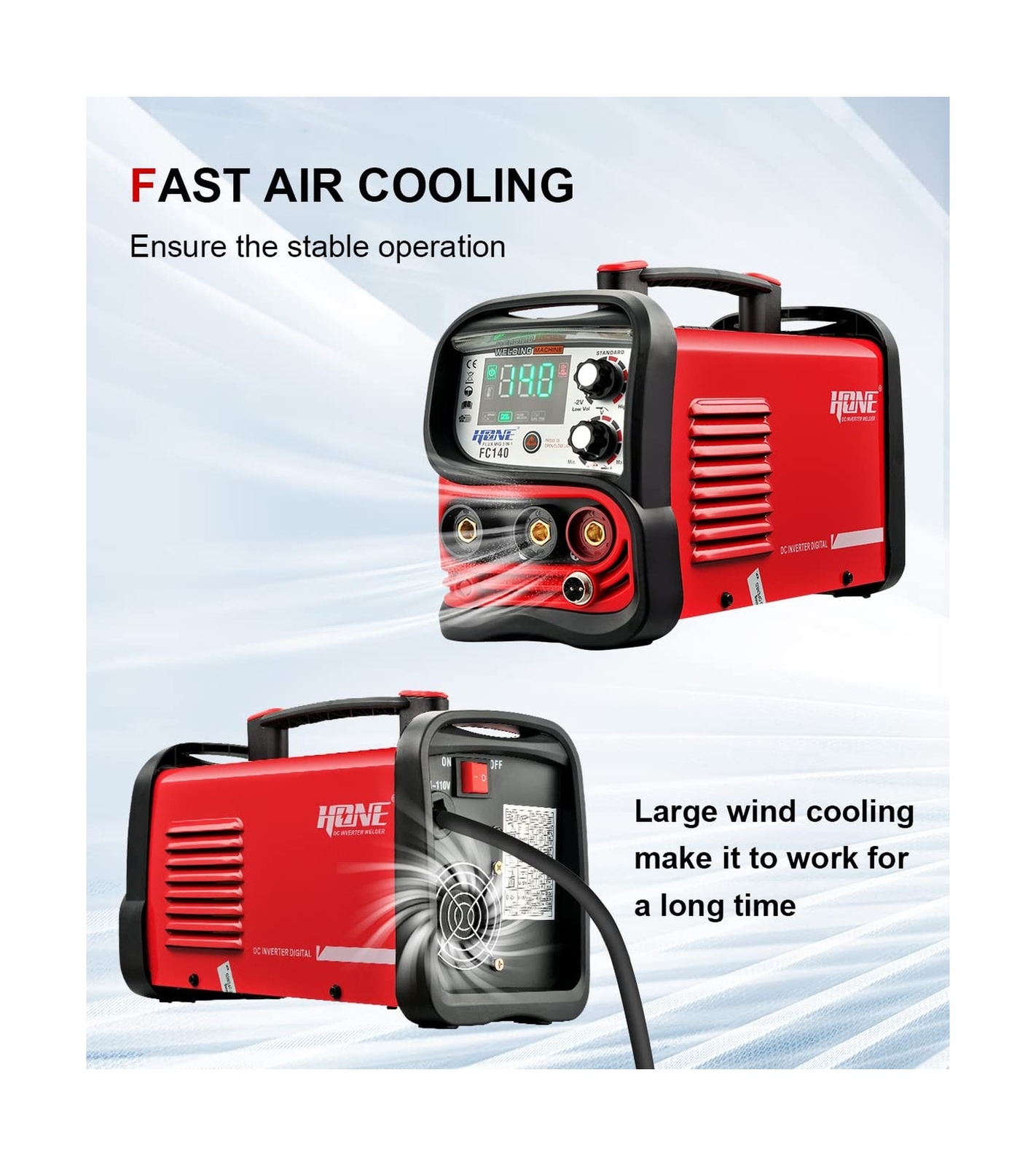 HONE MIG Welder 110V, Actual 140Amp Flux Core Welder/Stick Welder/Lift ...