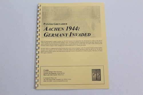 Aachen 1944 Germany Invaded Panzer Grenadier Scenario Book Avalanche ...