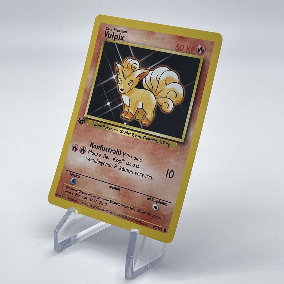 1st Edition Vulpix 68/102 - NM Near Mint - German Base Set Pokemon Card ...