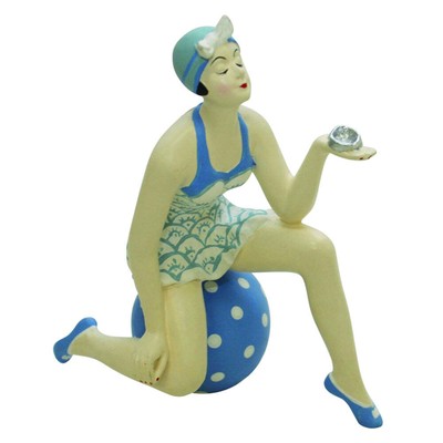French Bathing Beauty Figurine in Blue | eBay