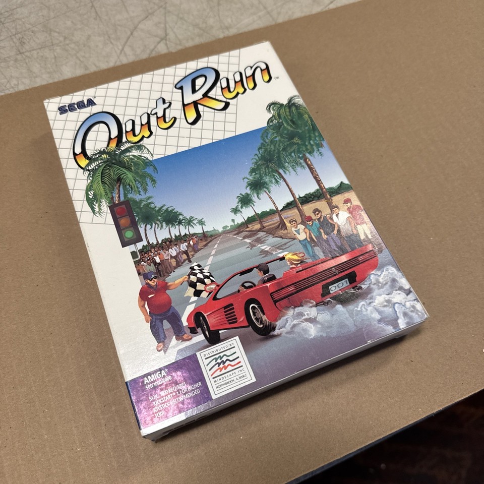 SEGA Out Run 1989 Big Box Computer Video Game Commodore Amiga Complete ...