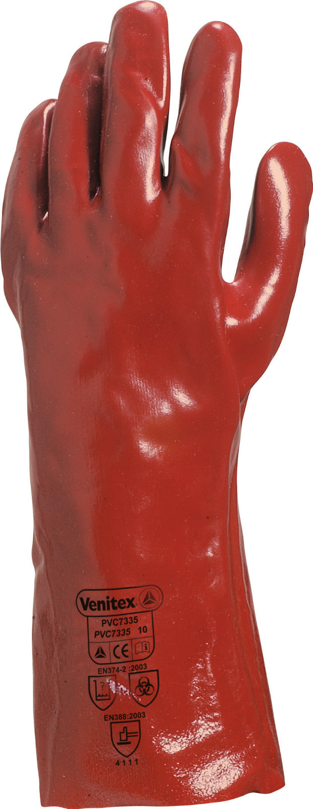 12 Pairs Delta Plus Venitex PVC7335 35cm 14" Red PVC Gauntlets Size 10 ...