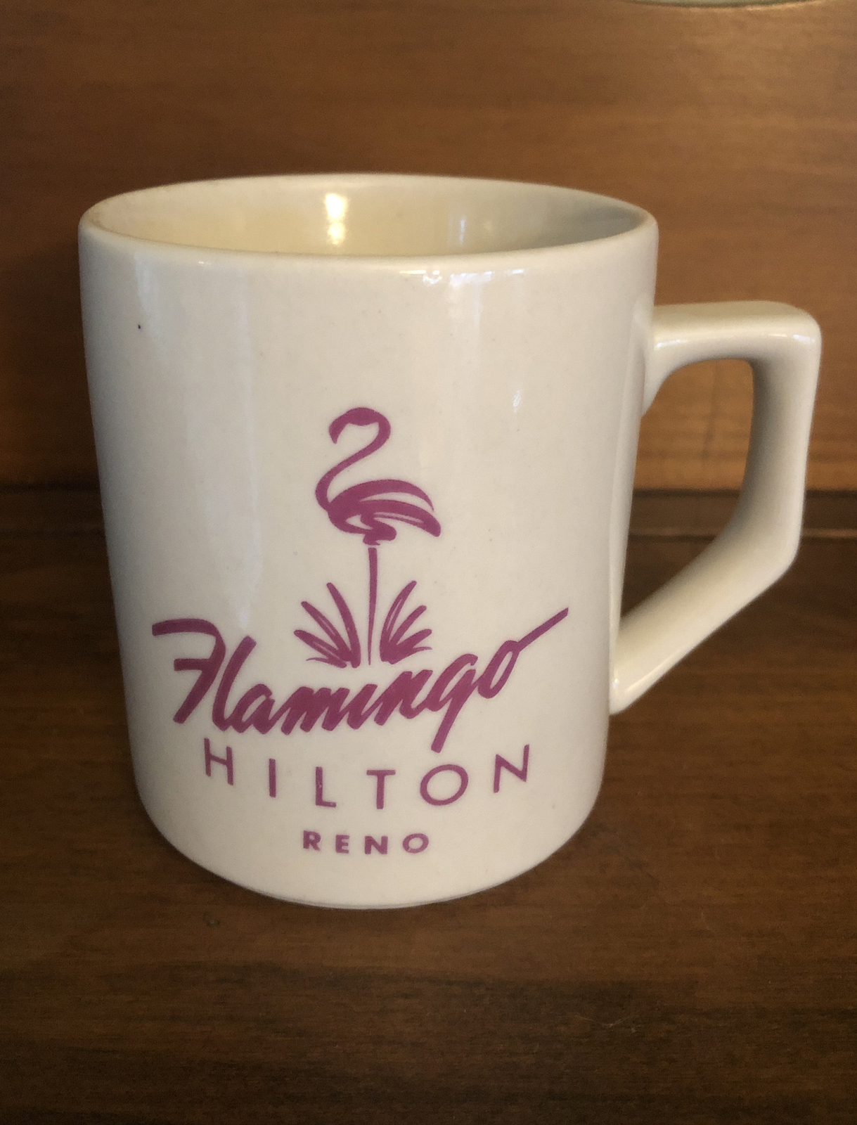 Flamingo Hilton Reno Pink Coffee Ceramic Mug Hotel Advertising Promo 10 ...