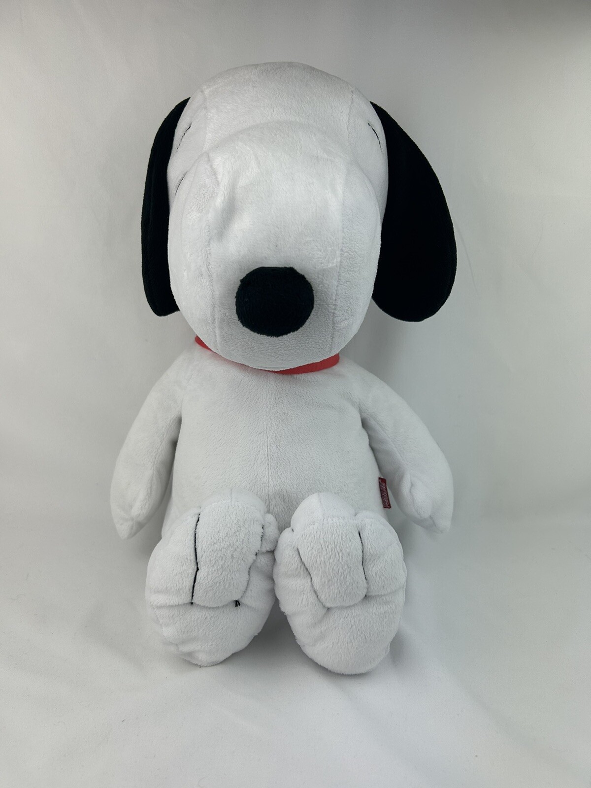 Peanuts Snoopy Dog Plush White Red Collar Stuffed Animal Charlie Brown ...