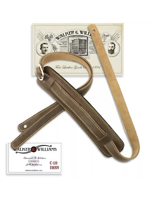 Walker & Williams C-18-DBRN Distressed Finish Brown Leather Vintage ...