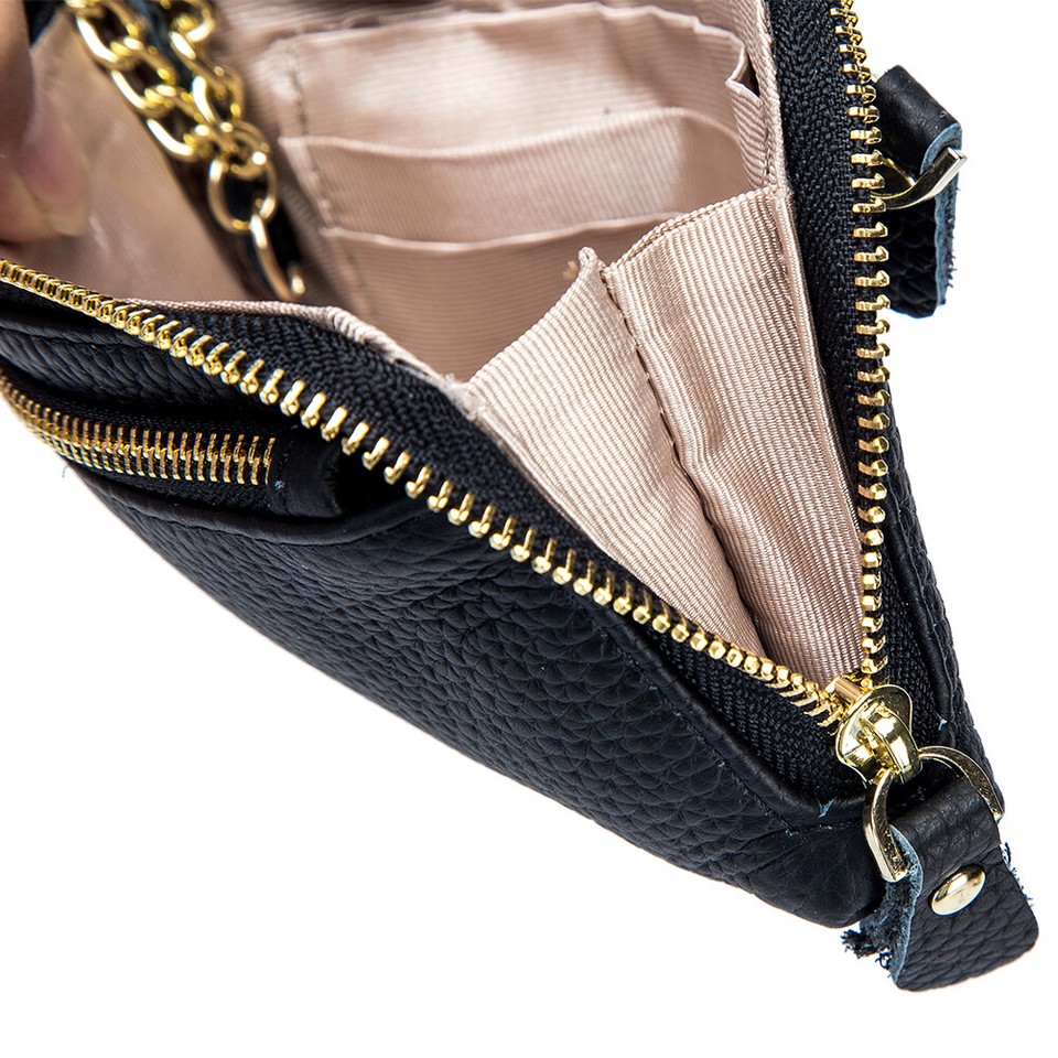 Women Leather Coin Card Key Ring Wallet Pouch Mini Purse Zip Up Small ...