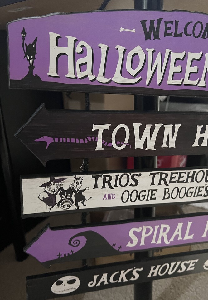 Disney Nightmare Before Christmas Sign Town Direction Infromation ...