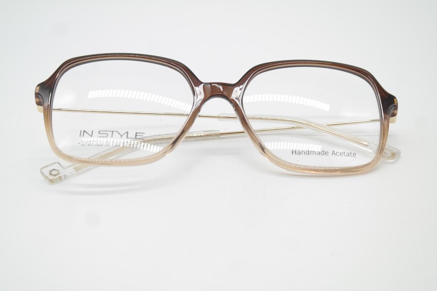 Glasses IN Style Iskf12 Braun Gold Angular Frames Eyeglasses New | eBay ...