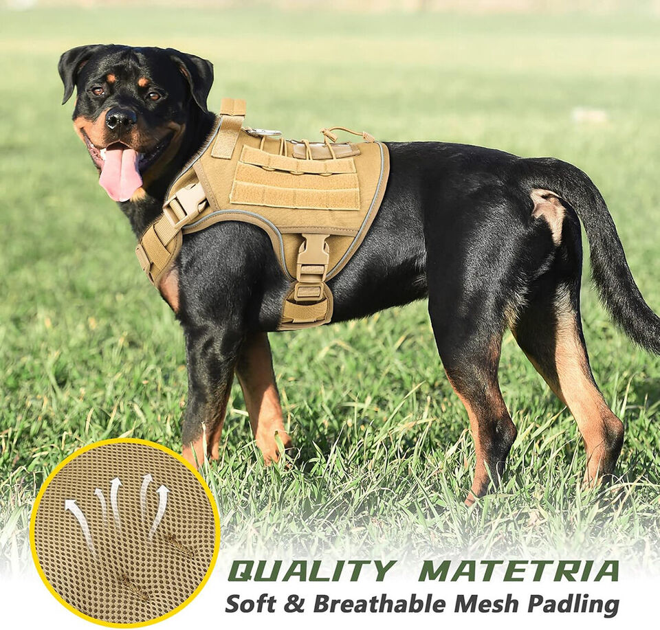 Tactical Dog Vest US Working Dog Military Harness with Handle No-pull ...