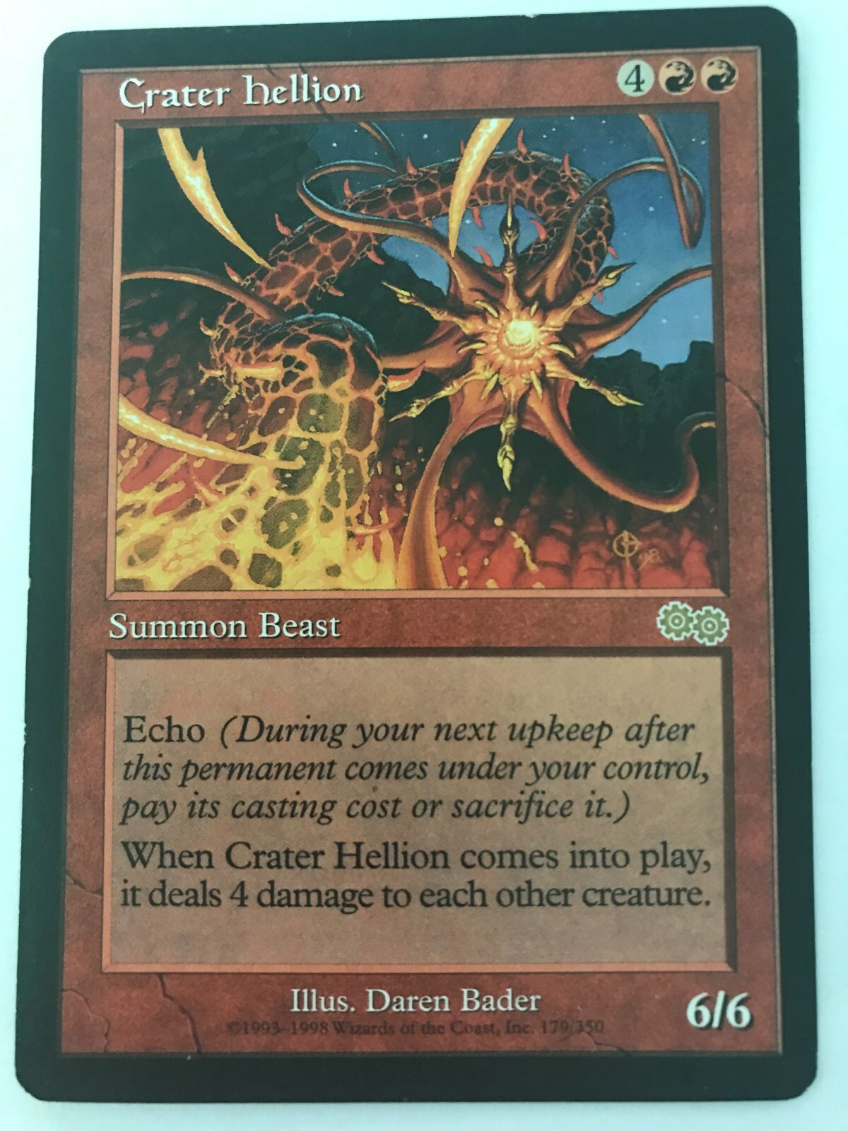 1x MTG - Crater Hellion - Urza's Saga - Played | eBay