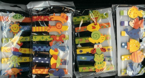 BRAND NEW WOODEN PEG MAGNETS x 6- ASSORT-GREAT GIFT IDEA | eBay Australia