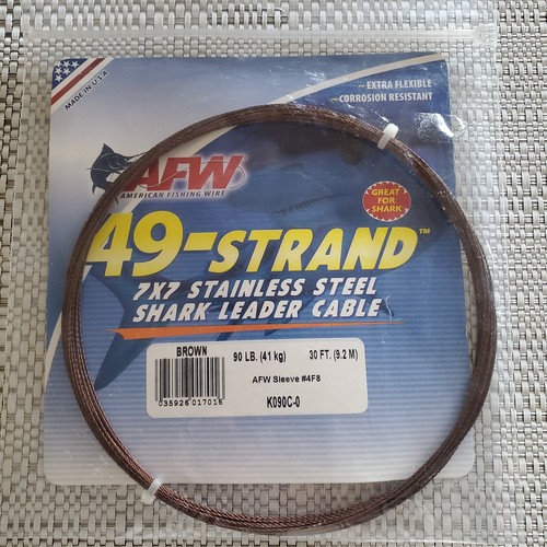 AFW 49-Strand Stainless Steel Shark Leader Cable - 90lb 30 ft | eBay
