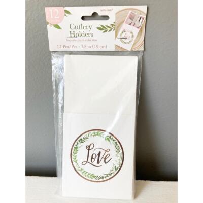 Love Bridal Shower Utensil Silverware Cutlery Holder Wedding Birthday 7 ...