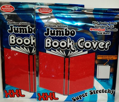 2 Jumbo Book Cover XXL Super Stretchy Fits 10x15" And Less RED Free ...
