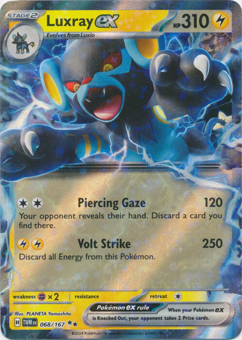 Luxray ex - 068/167 Ultra Rare Twilight Masquerade Pokemon Card | eBay