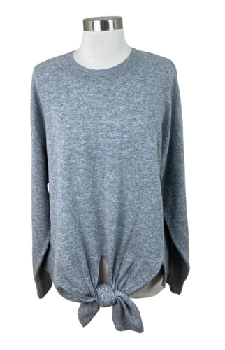 Frame Twist Sweater in Gris Gray Tie Waist Wool Cashmere Size L Quiet ...