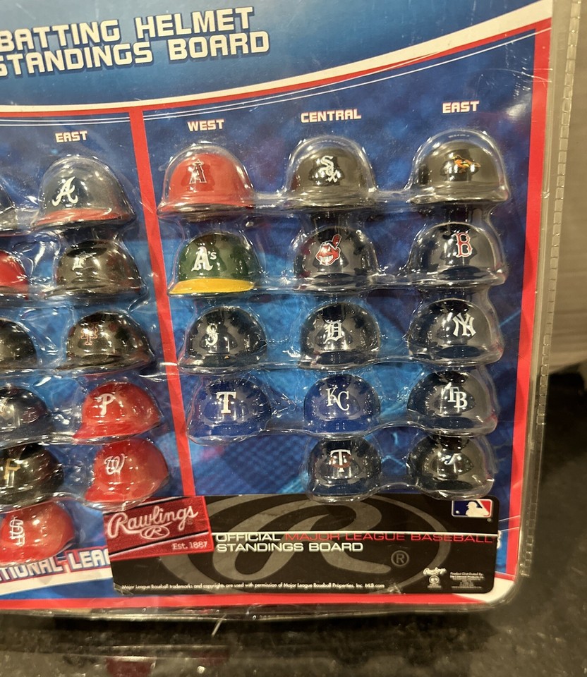 Rawlings Major League Baseball 30 Mini Batting Helmets Standings Board ...