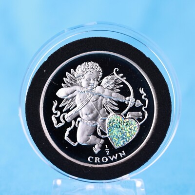 1998 Gibraltar Cupid Love Silver Color Coin Hologram Heart Valentine’s ...