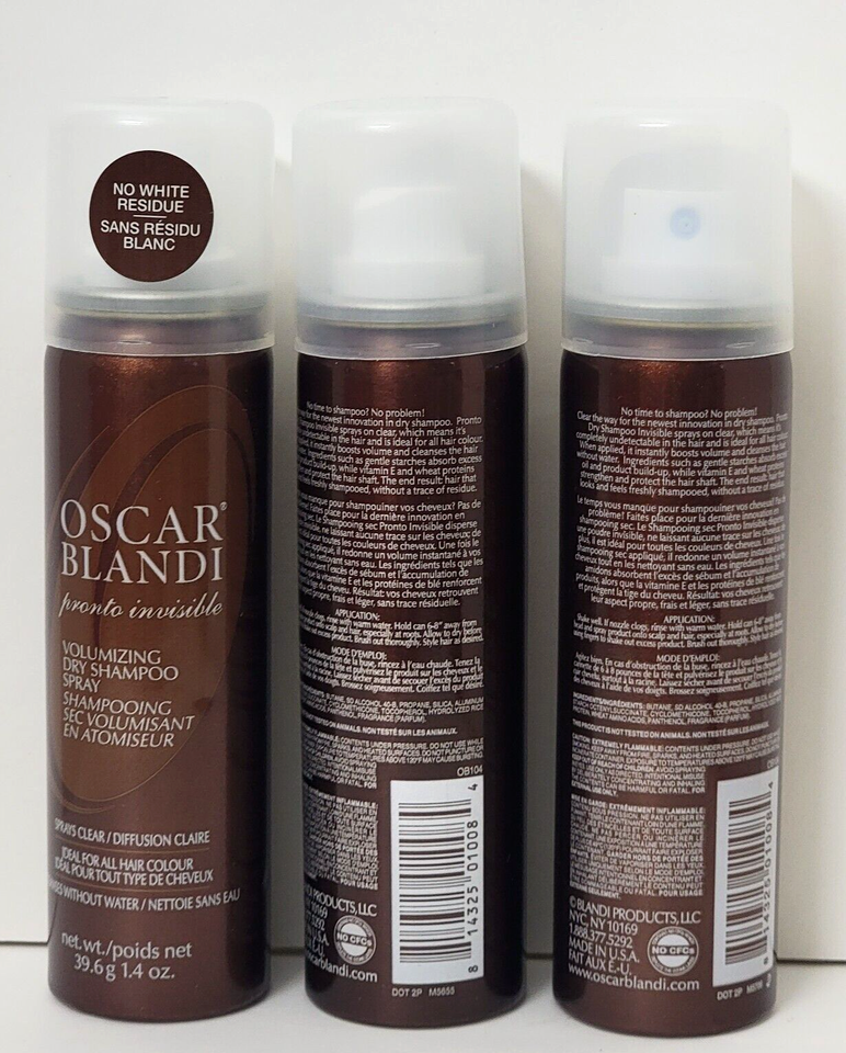 3 pk Oscar Blandi Pronto Invisible Volumizing Dry Shampoo spray 1.4 fl ...