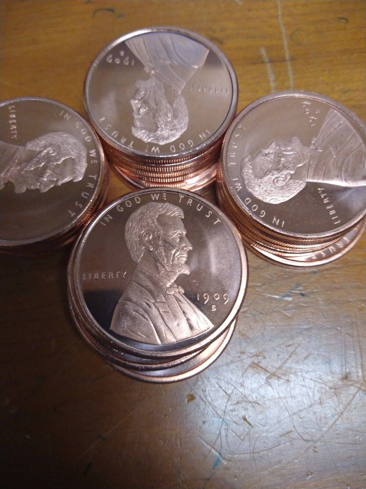 COPPER BULLION ROUND- 1 OUNCE- 1909s Cent design- LOT OF (20) .999 ...