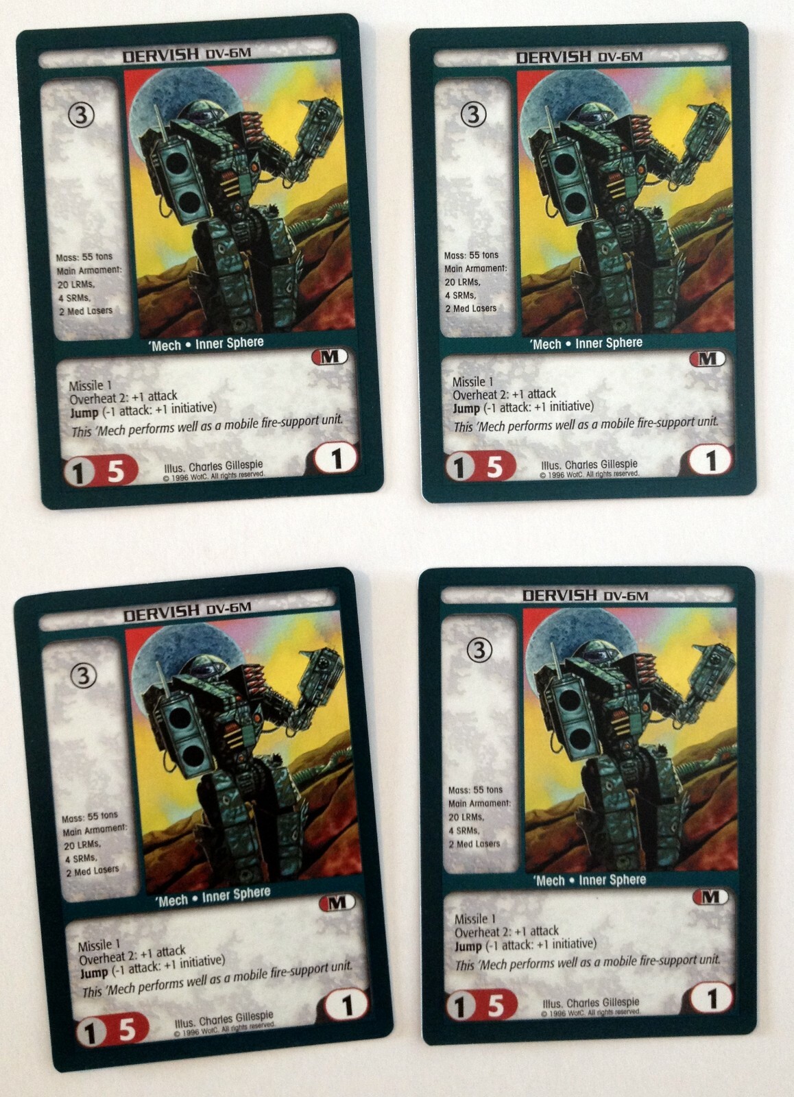 Dervish DV-6M (4) Battletech CCG Unlimited 'Mech | eBay