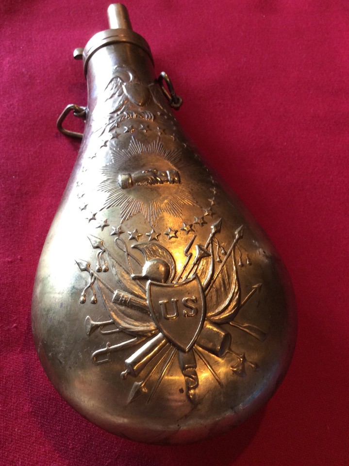 Musket Powder Flask 60 GR Spout for 58 Cal Brass Finish Italy Made NOS ...