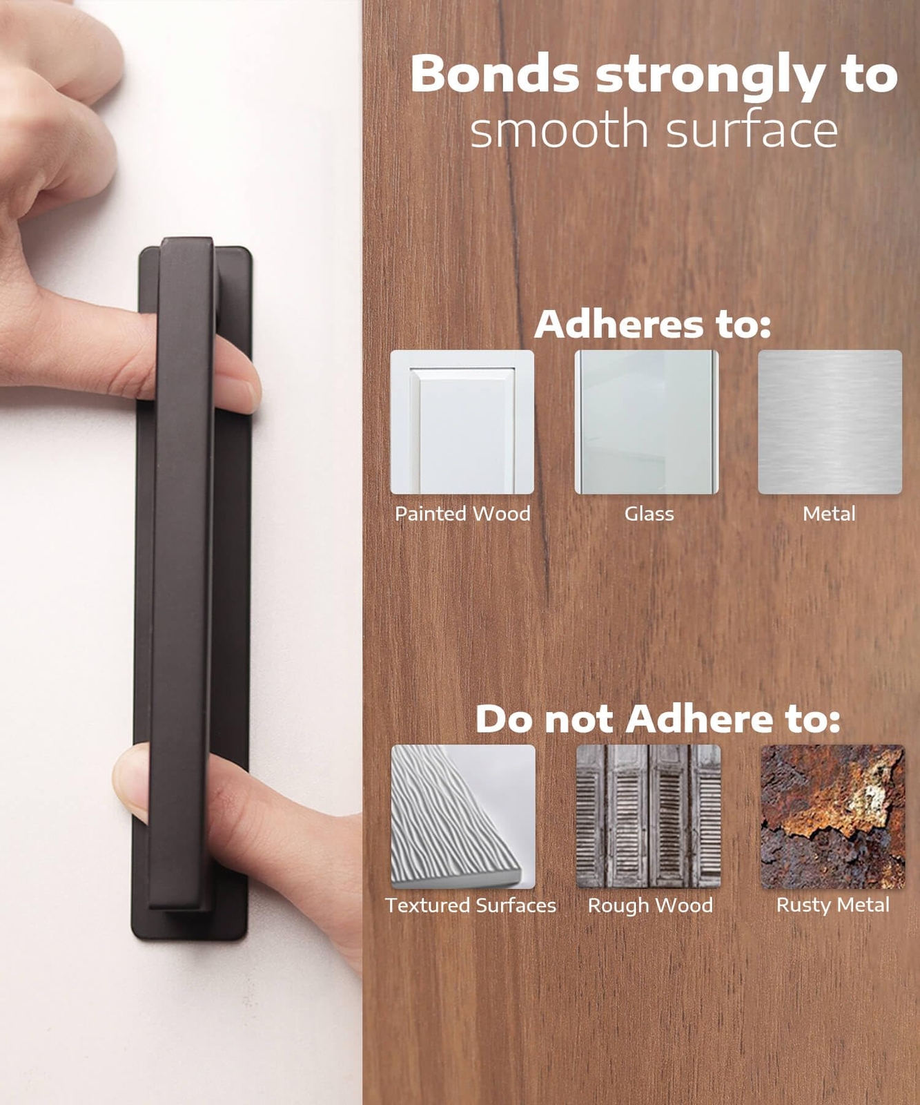 Adhesive Cabinet Door Handles 2 Pack | Stick On Handle Self Stick ...