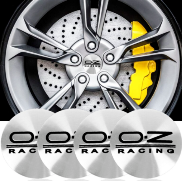 4pcs 45mm Silver Oz Racing Wheel Center Stickers Hub Stickers Rim ...