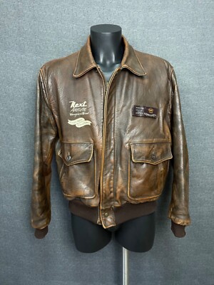 CHEVIGNON VINTAGE LEATHER VERY RARE US.ARMY OLD FLIGHT JACKET AIR FORCE ...