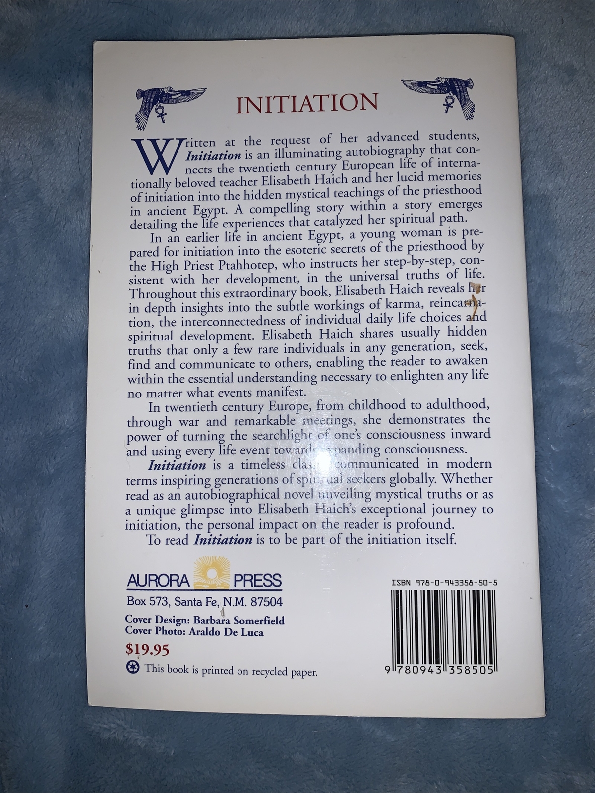 Initiation by Elisabeth Haich (English) Paperback Book 9780943358505| eBay