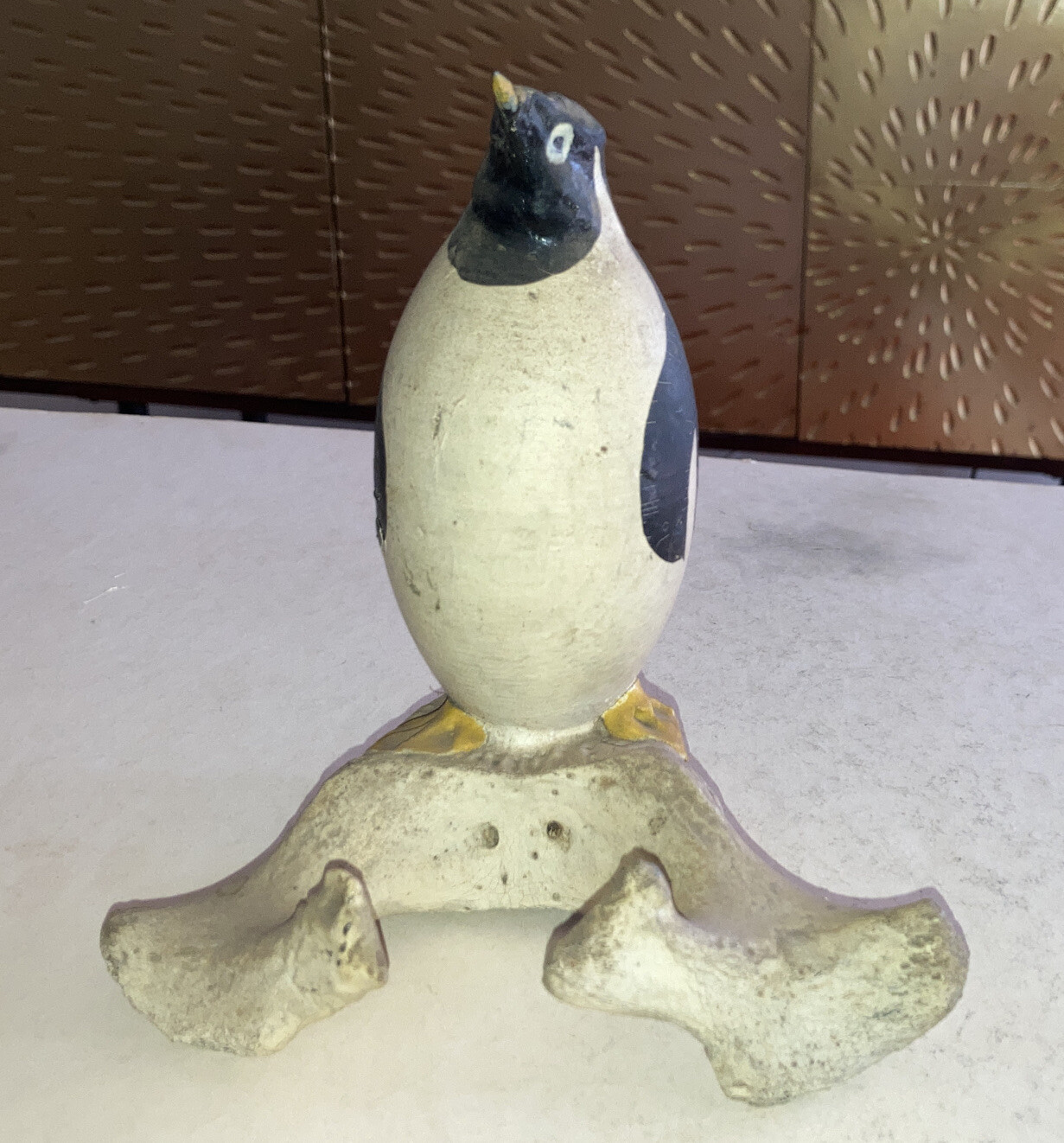 Wood Antique 1800s Inuit Eskimo Polychrome Penguin Carving Sculpture ...