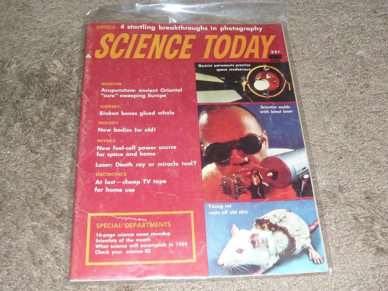 SCIENCE TODAY MAGAZINE / APRIL 1964 / VOL 1 NO 1 FIRST ISSUE / LASERS ...