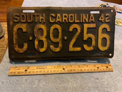 1942 South Carolina SC License Plate C 89 256 | eBay