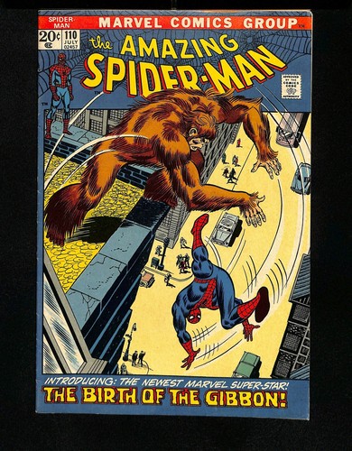 Amazing Spider-Man #110 FN/VF 7.0 1st Appearance Gibbon! Marvel 1972 | eBay