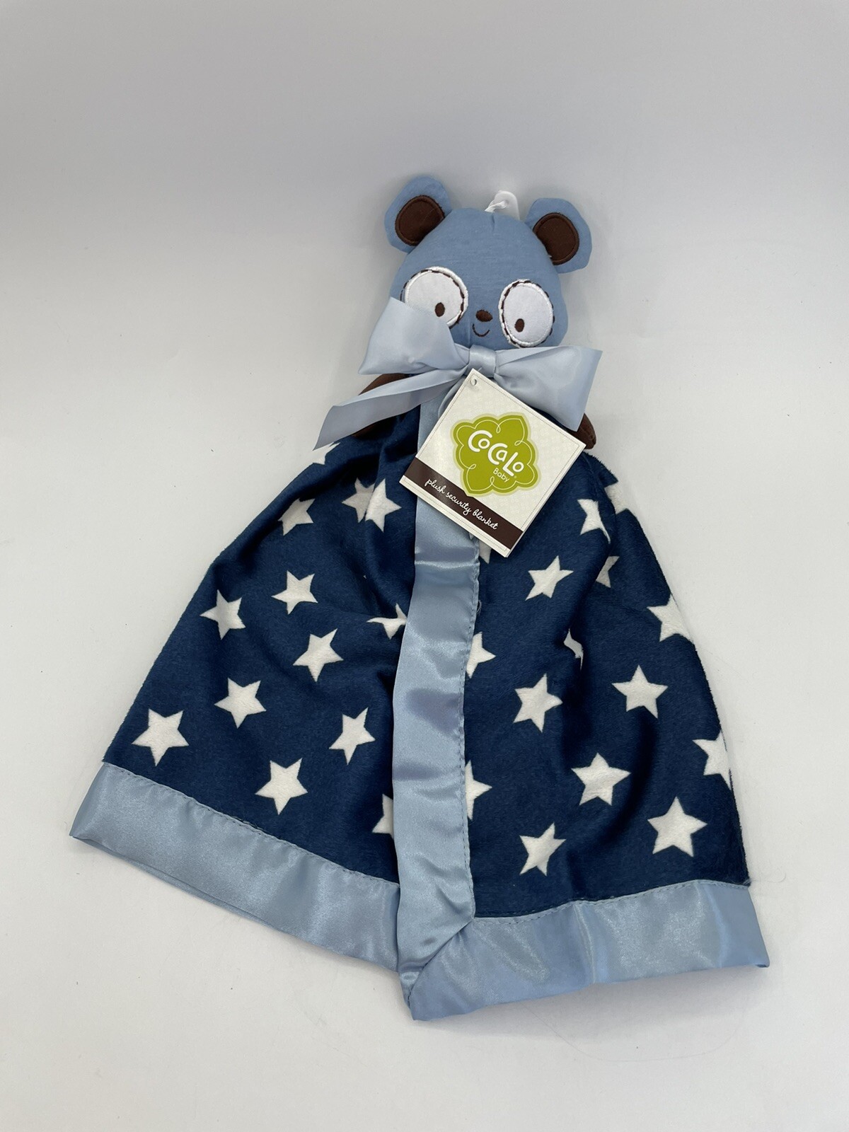 New Cocalo Panda Bear Puppy Security Blanket Lovey Blue Plush Baby ...