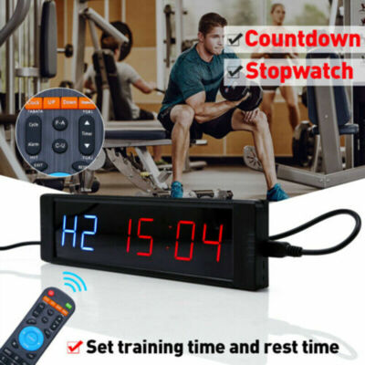 Gym Sport Fitness Crossfit Interval Timer Count Down/Up Wall Clock with ...