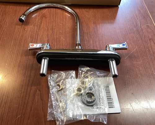 NEW Moen 8287 Commercial M-Dura 2-Handle Kitchen Faucet Polished Chrome ...