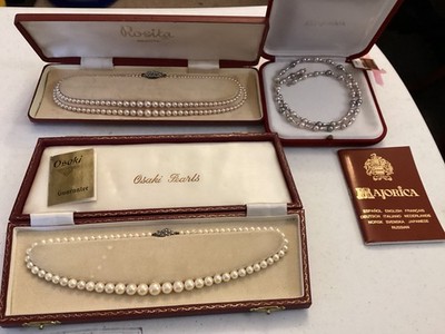 3x lovely boxed pearl necklaces, Osaki, Rosita, Majorica | eBay UK