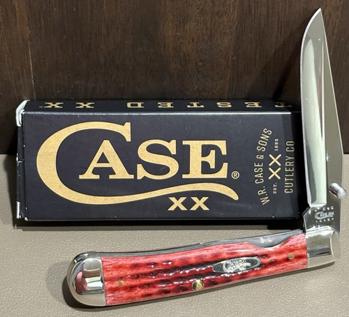 2011 CASE XX 6154L TRAPPER LOCK WITH OLD RED JIGGED BONE HANDLES ...