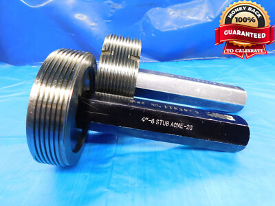 4" 8 STUB ACME 2G THREAD PLUG GAGE 4.0 4.00 GO NO GO P.D.'S = 3.9625 ...