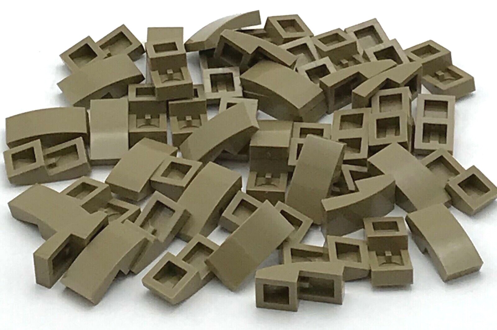 Lego 50 New Dark Tan Slope Curved 2 x 1 Sloped Pieces | eBay