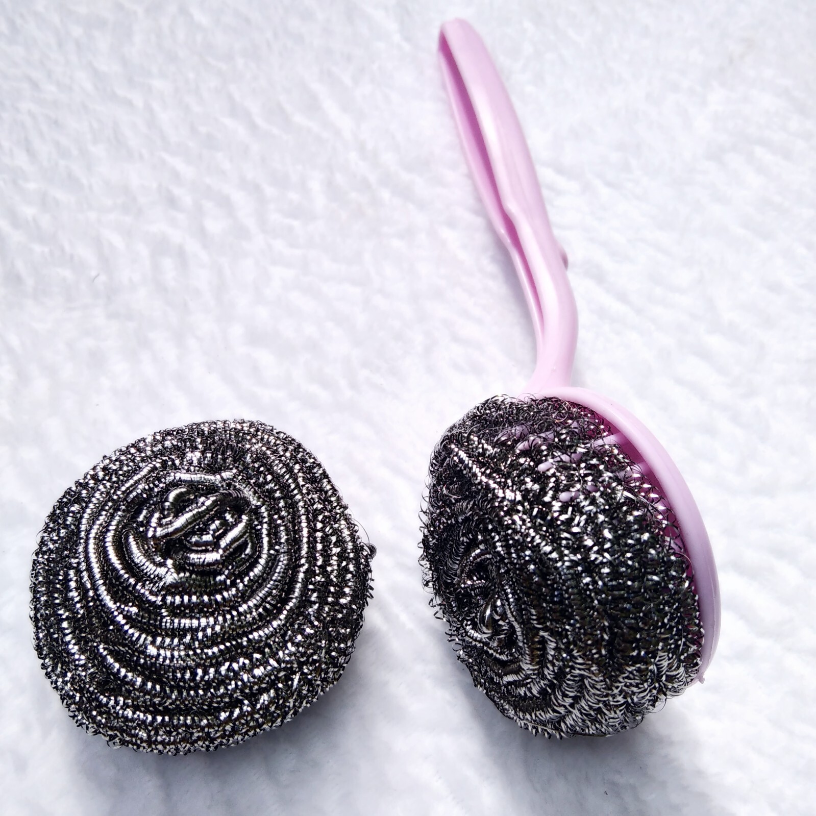 Scourer with Handle Pan Pot Dish Cleaning Kitchen Tool Stainless Steel ...