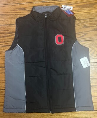 Ohio State Buckeyes Women’s M Full Zip Vest Black Gray Red New With ...